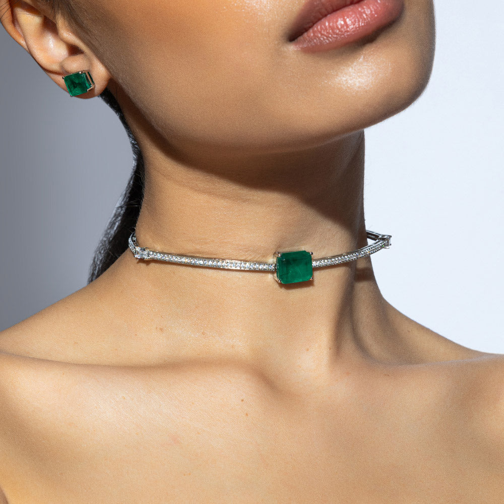Cece - Green Centre Choker – Anayah Jewellery